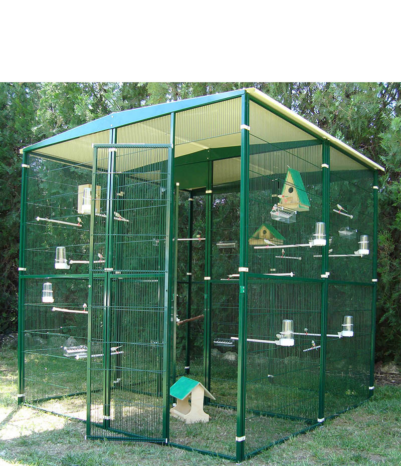 Volières pour petits oiseaux: Volière de jardin de 4 m2 separée en 2 IMOR