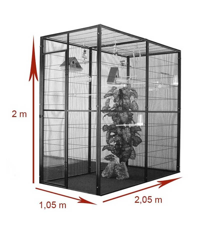 Volières pour petits oiseaux: Volière d’intérieur de 2m² avec toit en ...